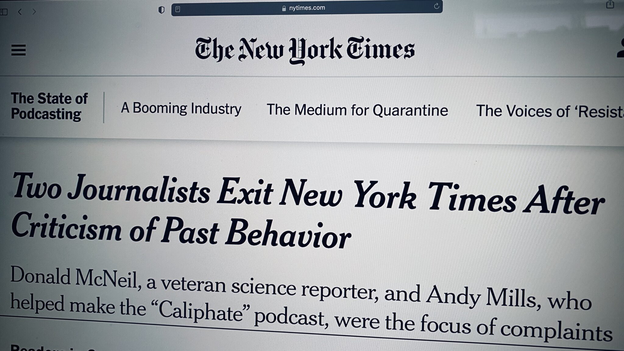 The Firing of Donald G. McNeil from the New York Times – Jeff Milner